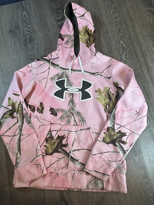 Under Armour Pink Realtree Camo Pull On Hoodie Womens Small Hunting ...
