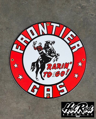 FRONTIER GAS Porcelain Sign | eBay