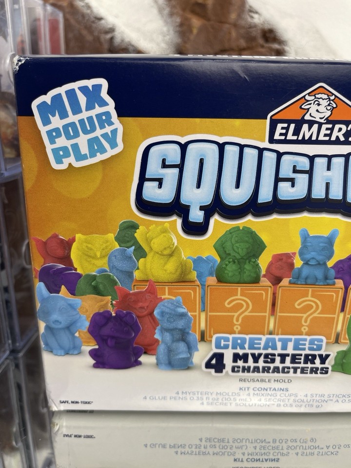 Elmer's Squishies DIY Kit Create 4 Mystery Characters Sensory Play for ...