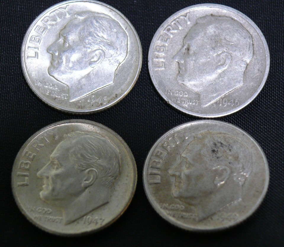 Lot of 26 Roosevelt Dimes 90% Silver, Mixed Dates, Non-graded. | eBay