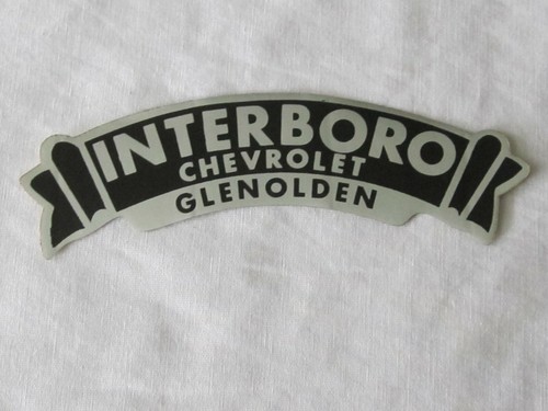 New Vintage Interboro Chevrolet Car Dealer Emblem Sticker Decal ...