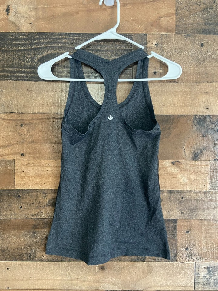 Lululemon Racerback Tank Top Charoal Gray Slim Fit Size 4 | eBay