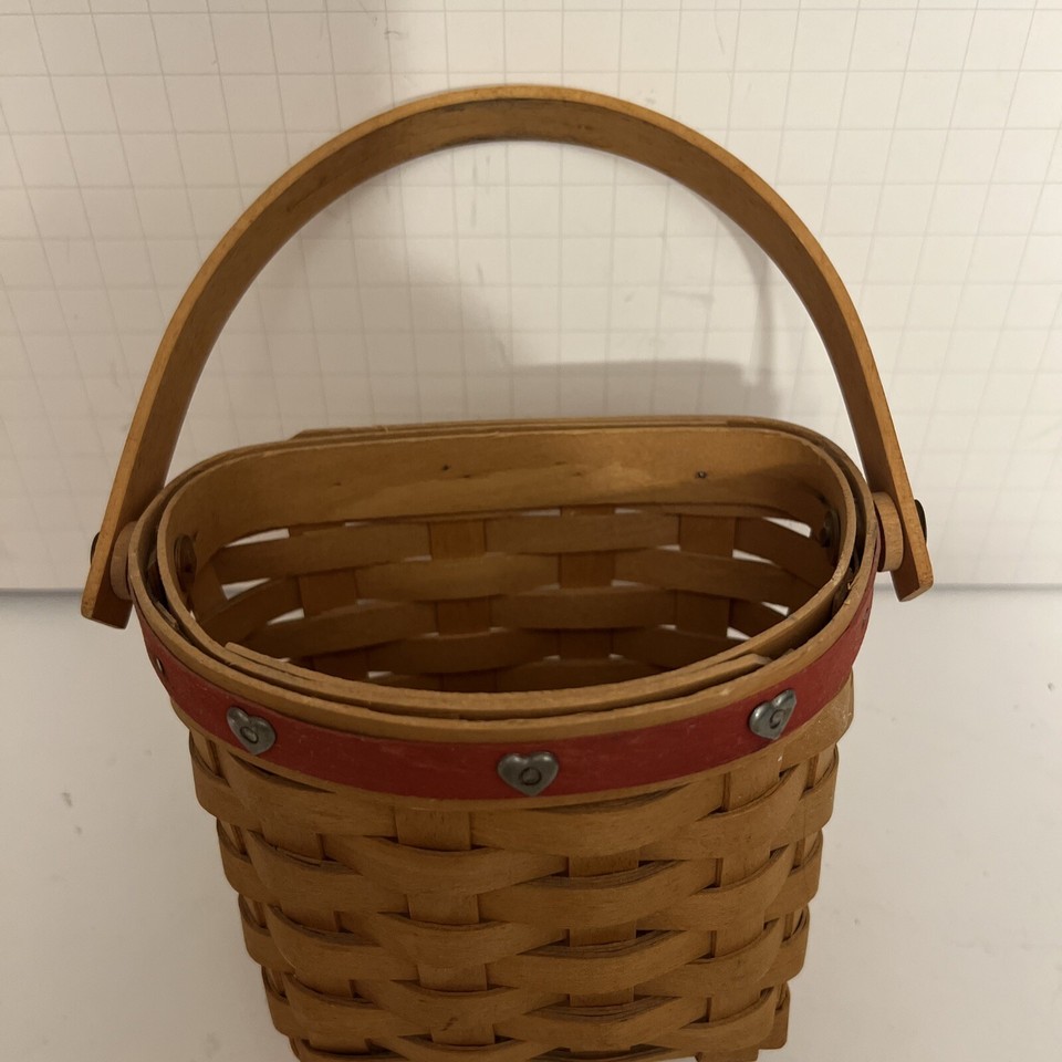 Longaberger Sweetheart Love Notes Basket 2001 Hearts Hanging Basket | eBay