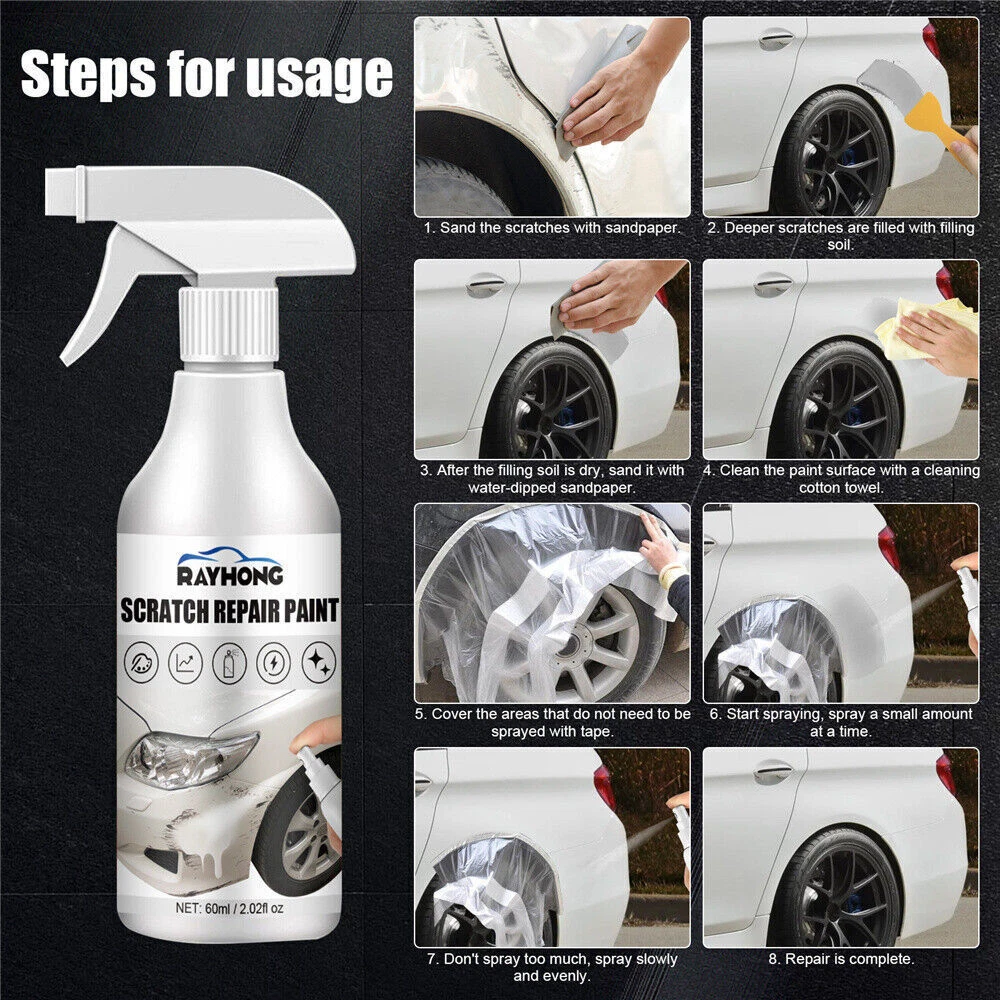 Car Scratch Repair Spray Black And White Car Scratch