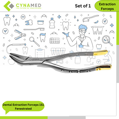 Cynamed Dental Extraction Forceps 151 Fenestrated Premium German ...