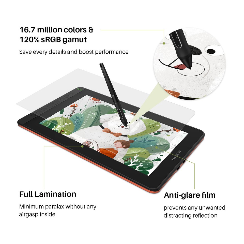 HUION Kamvas 12 11.6inch Graphics Drawing Tablet Pen Display ...