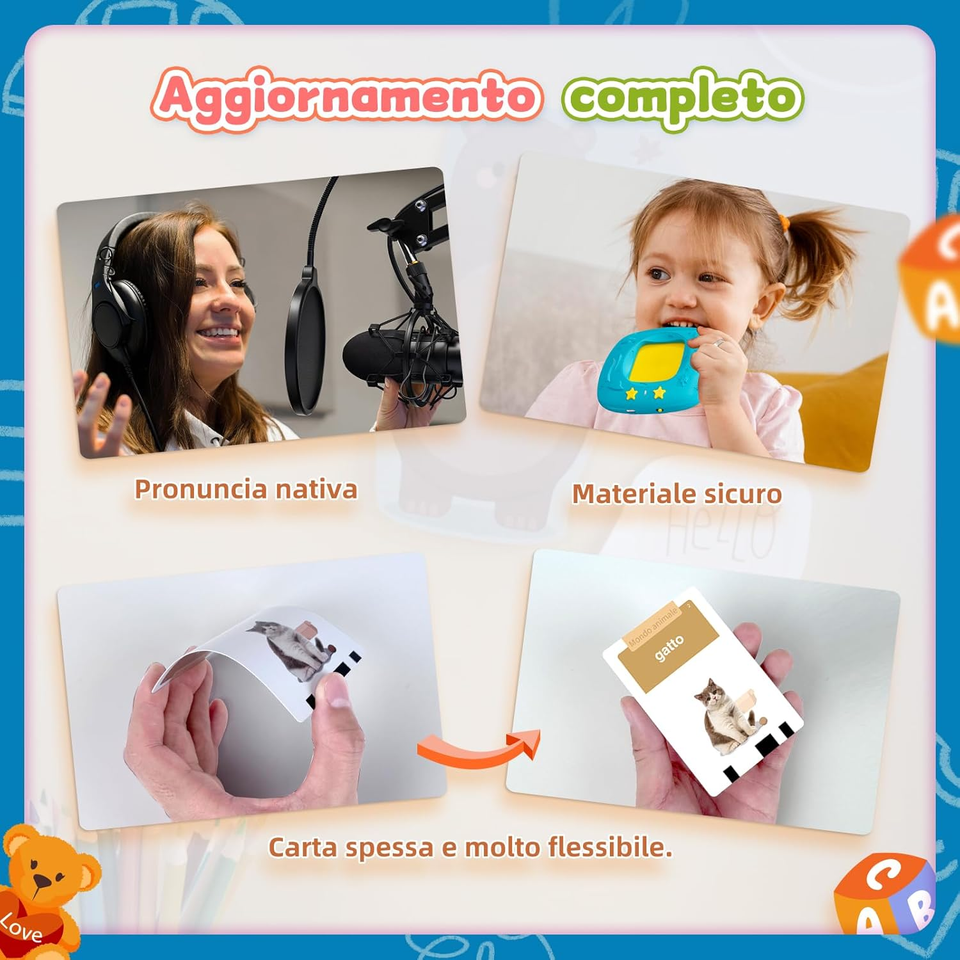 Giochi Bambini 2 Anni, Giochi Montessori, Flashcard in Italiano Con 288 ...
