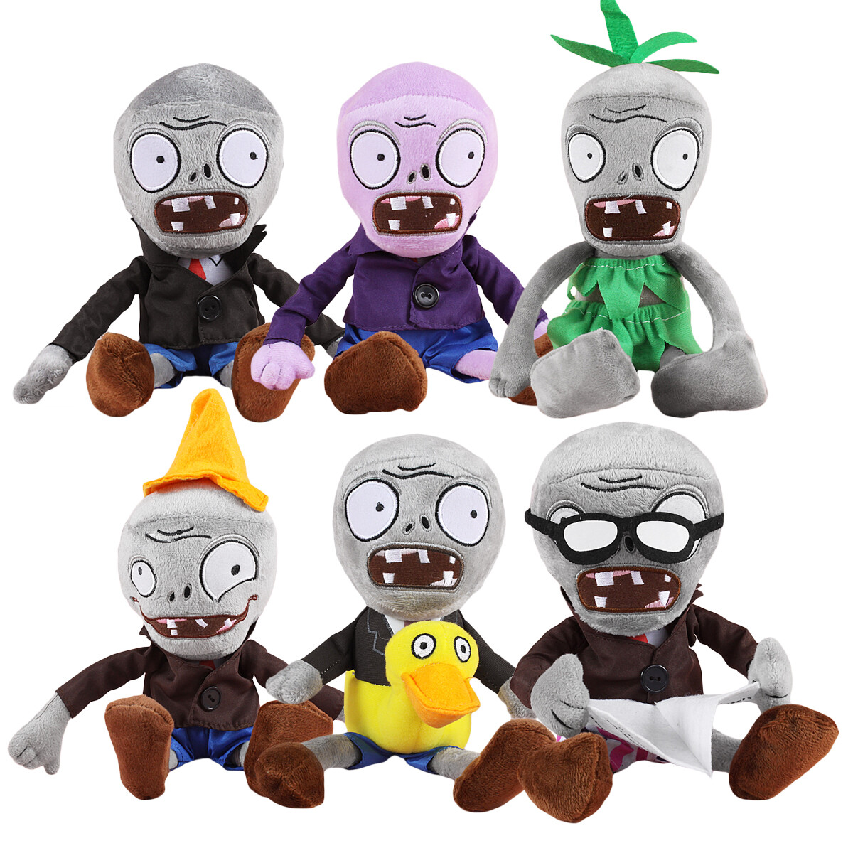 28pcs Plants vs Zombies Plush Toys Full Zombies Pack Stuffed Soft ...