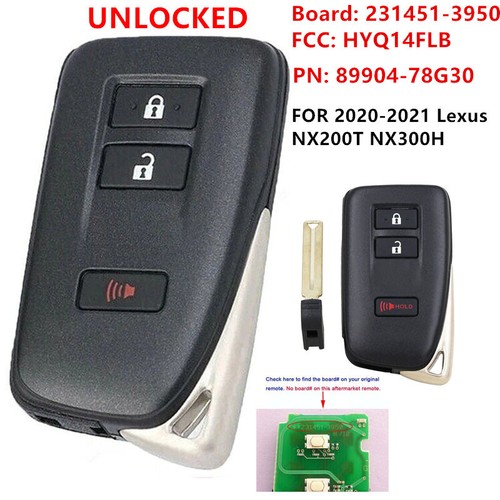 UNLOCKED FOR 2020-21 Lexus NX200T NX300H SMART KEY KEYLESS REMOTE FOB ...
