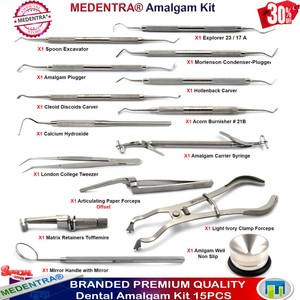 MEDENTRA Basic Amalgam Restoration Kit Filling Composite Instruments ...