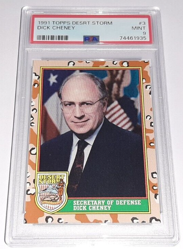 1991 Topps Desert Storm #3 Richard Dick Cheney Card Graded PSA 9 Mint ...
