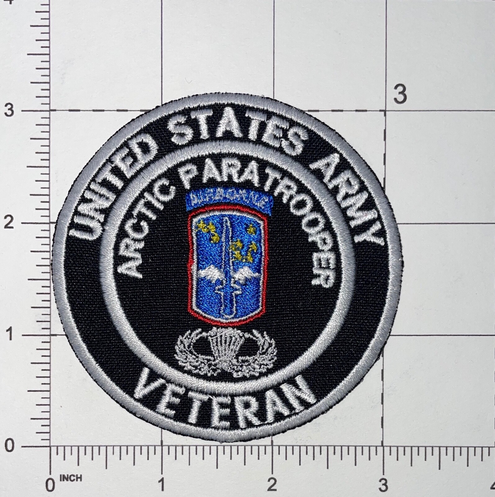 US Army 172nd Airborne Arctic Paratrooper Veteran Patch 3" Hook & Iron ...
