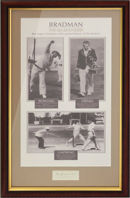 Framed Signed Sir Donald Bradman Poster The All Rounder Cricket Legend ...