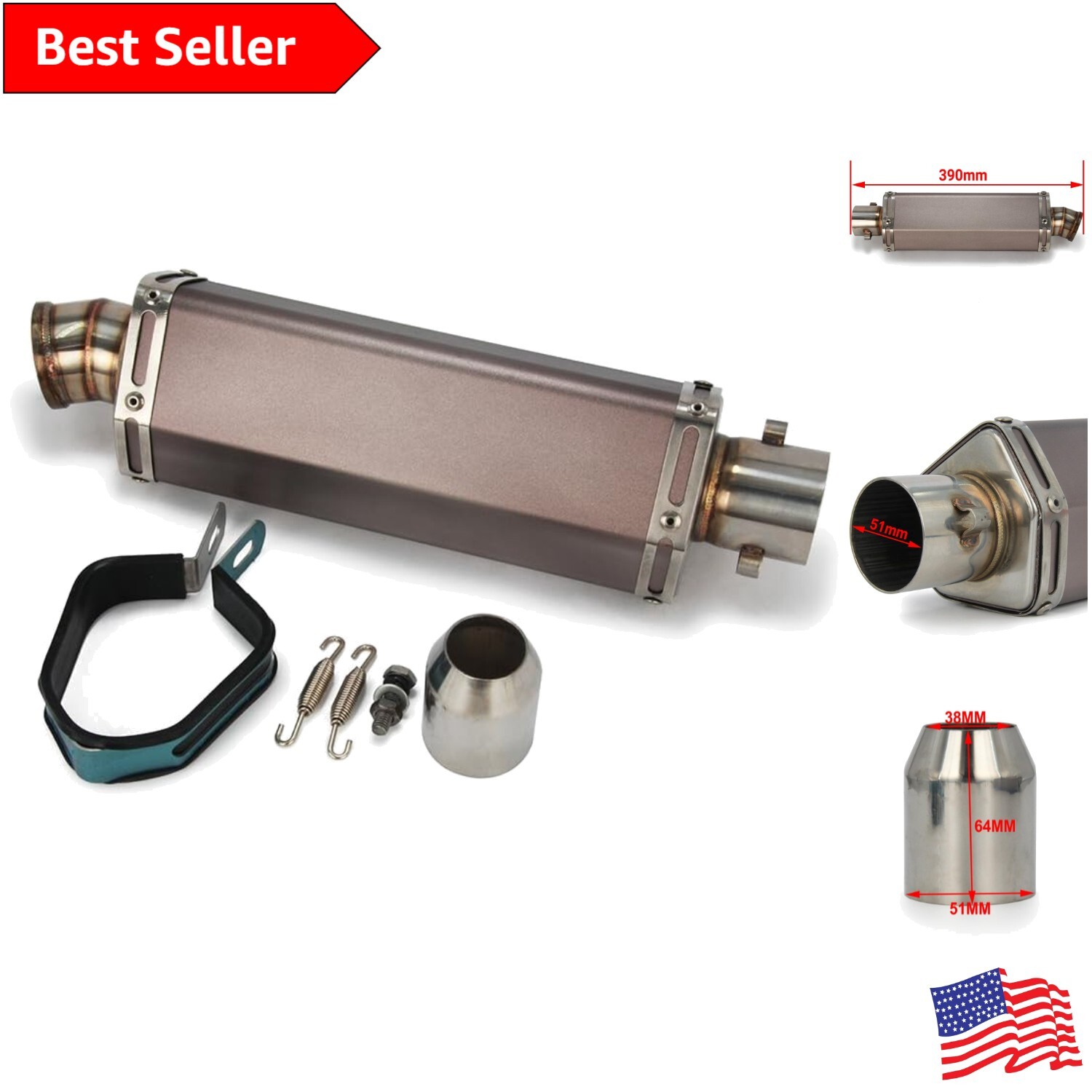 Customizable ATV Motorcycle Hexagon Exhaust Muffler - Easy Installation ...