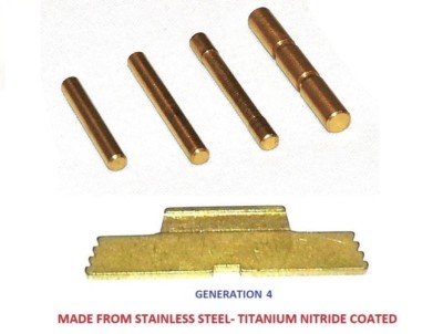 CDS Extended Slide Lock Lever and Pin Kit For GLOCK GEN 4, GOLD TiN ...