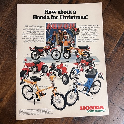 Vintage 1978 - Honda ATC70 XR80 CT70 XL75 Ad - Mini Bike Holiday ...