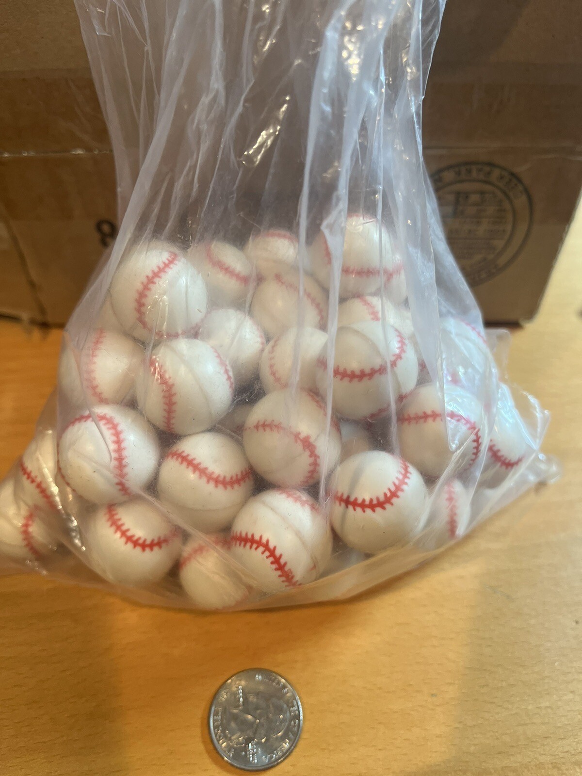 Yunsailing 55 Pieces Mini Baseballs Bouncy Balls Bulk Rubber High ...