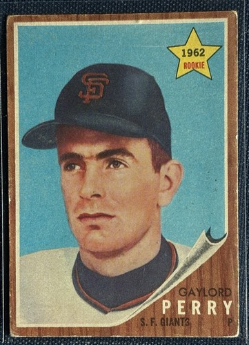 1962 Topps #199 Gaylord Perry ROOKIE CARD RC HOF GIANTS YANKEES VG+ ...
