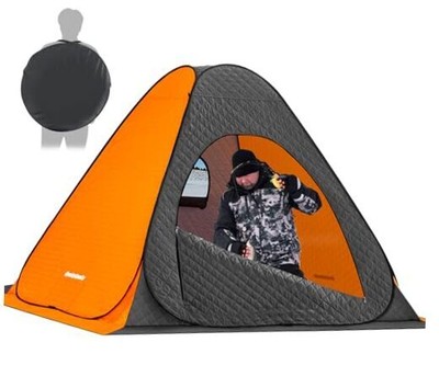 Fully Foldable Ice Fishing Tent, Portable Ice Fishing Shelter Insulated ...
