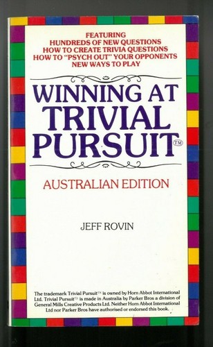 Winning At Trivial Pursuit, Australian Edition, Jeff Rovin (090910476X ...