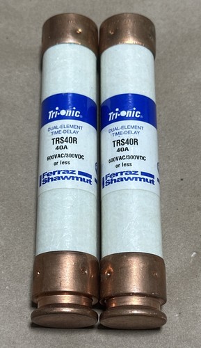 (2) NEW OPEN BOX- Tri•Onic Dual Element Time Delay TRS40R 40A 600VAC ...