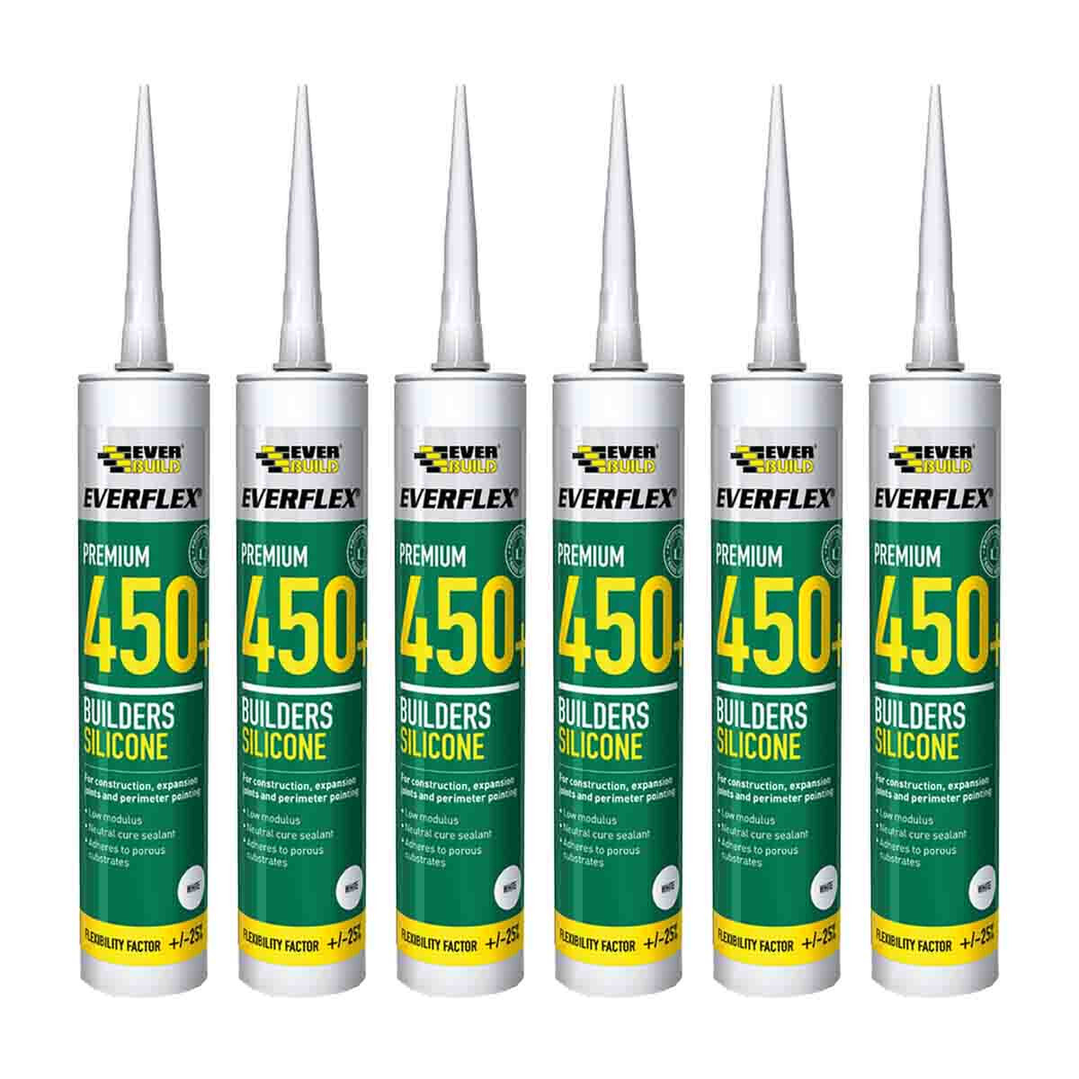Everbuild 450TR Everflex 450 Builders Silicone Translucent 300ml (6 ...