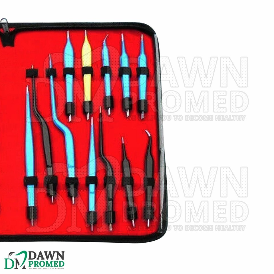 Bipolar Bayonet Forceps Reusable Electrosurgical Instrument Set Kit ...