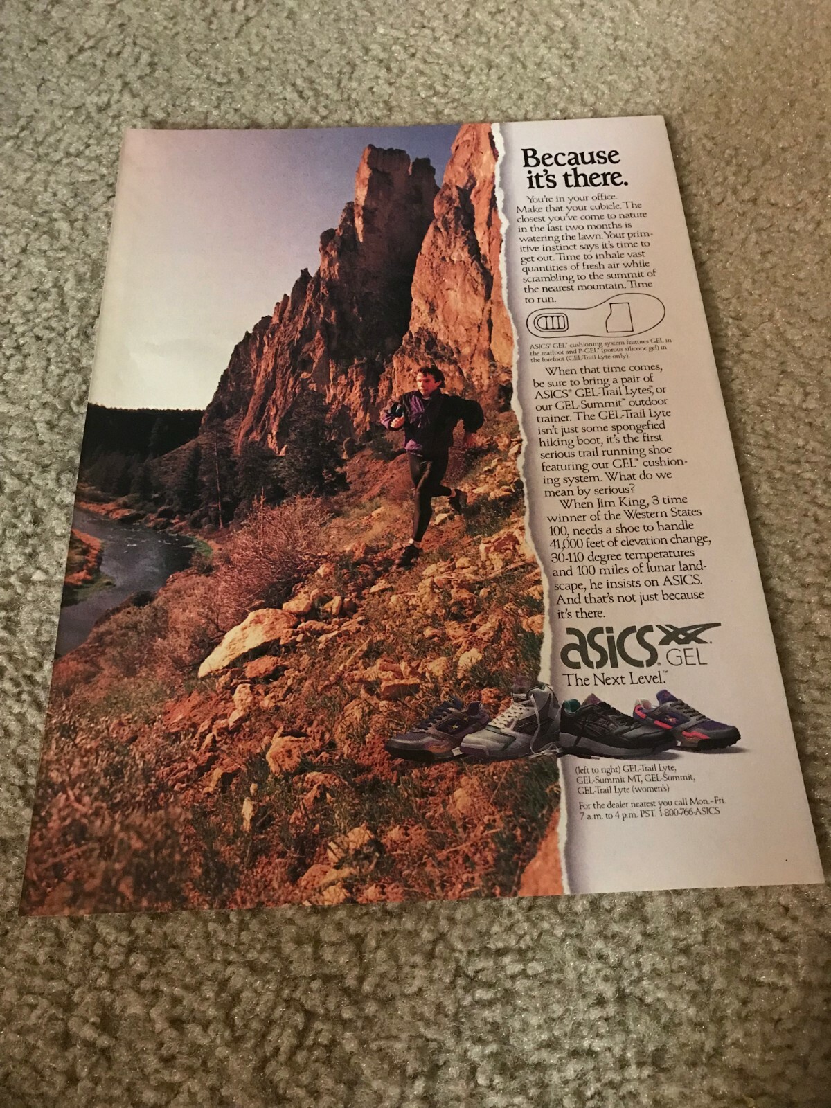Vintage 1992 ASICS GEL TRAIL LYTE SUMMIT MT Running Shoes Poster Print ...