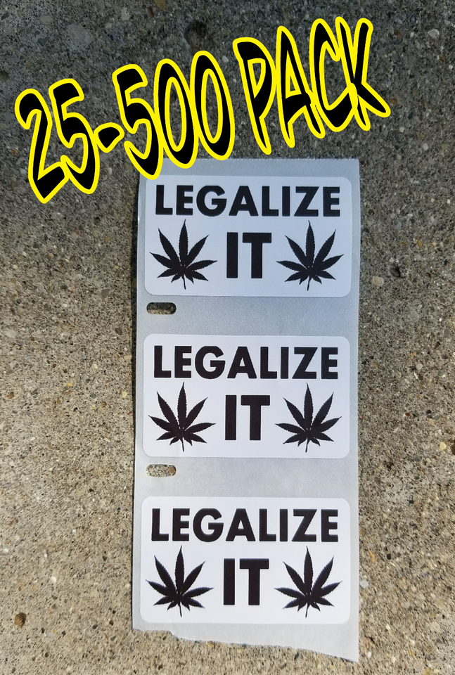 "Legalize It" 25-1000 Pack Pro Marijuana Stickers Gag Prank Cannabis ...