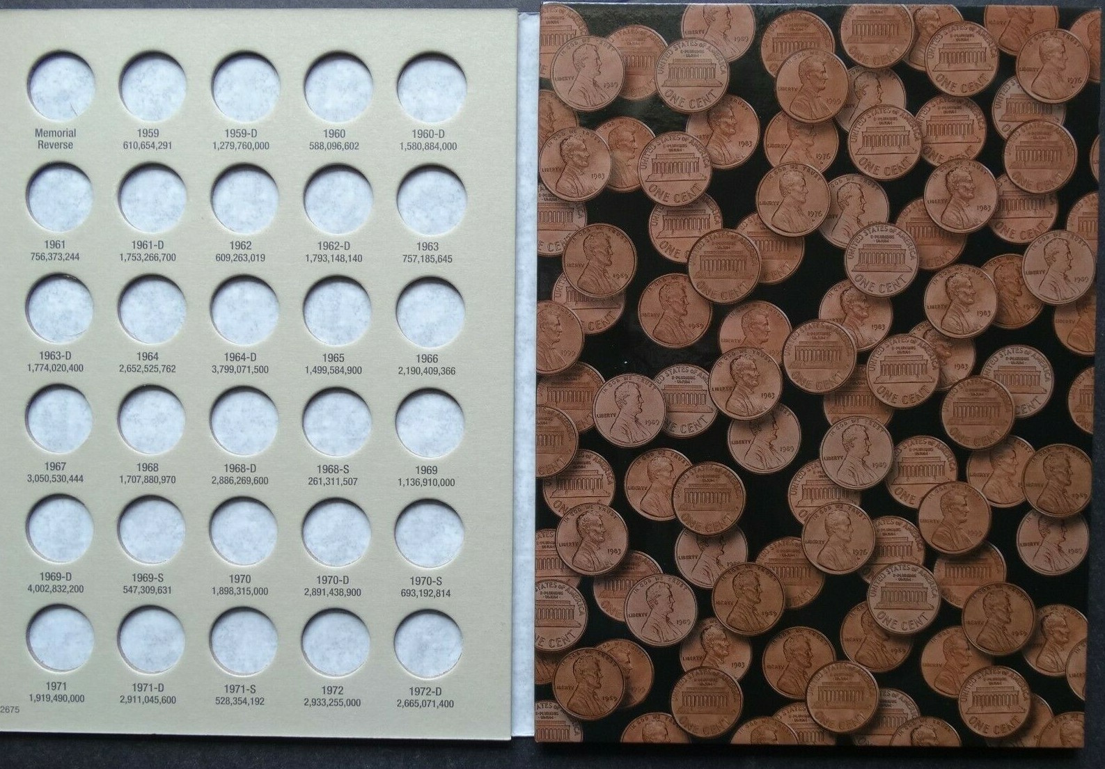 He Harris Lincoln Memorial Cents Penny Coin Folder 1959-1998 #1 Album ...