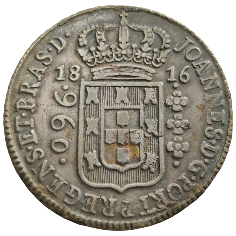 Brazil 1816 B Silver 960 Reis Overstruck on Mexico City Mint 8R Nice ...