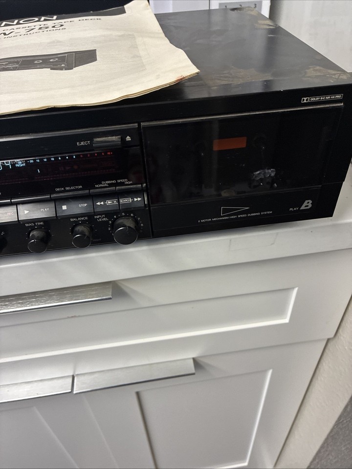 Vintage 1990 DENON DRW-750A Dubbing Stereo Double Cassette Tape Deck ...