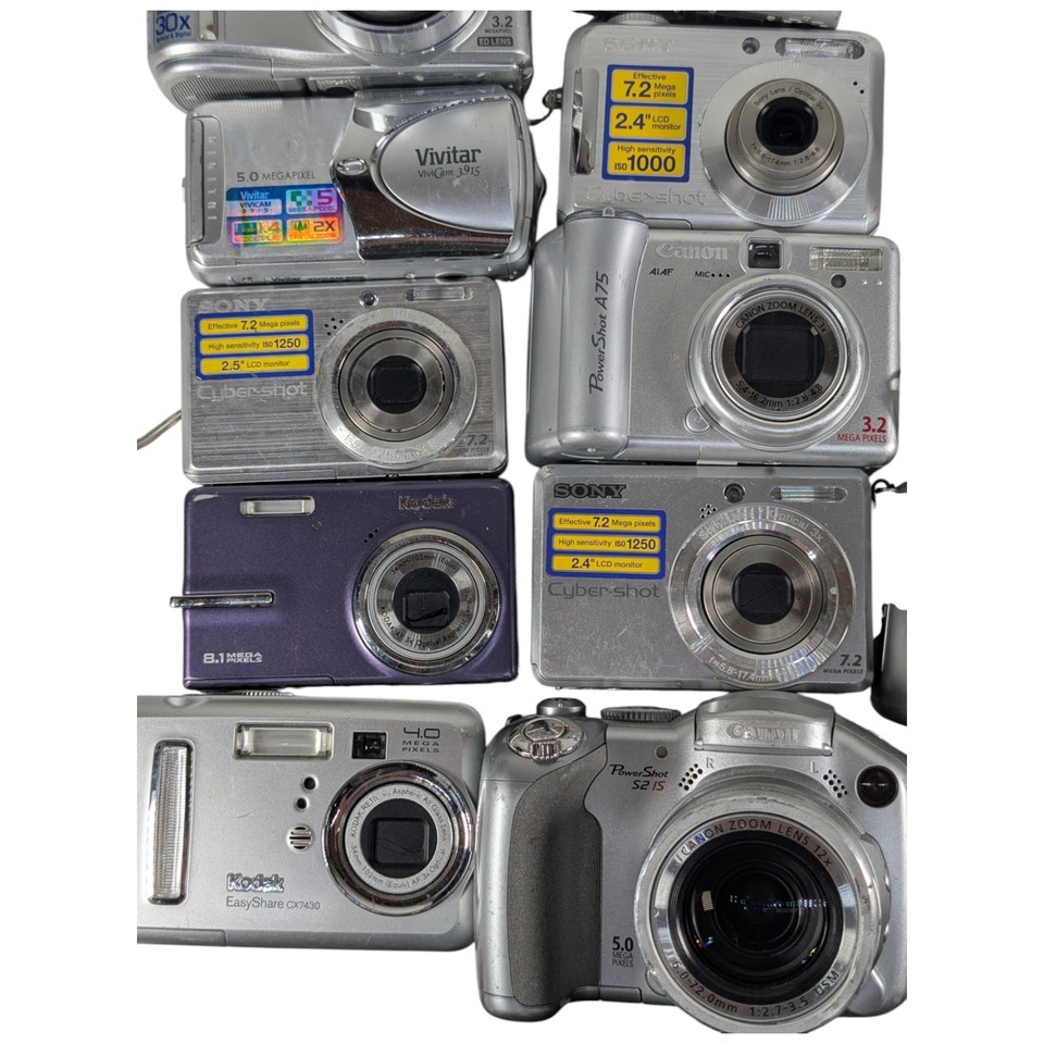 Digital Vintage Y2K Camera Lot 17 Sony Canon Nikon Olympus + More ...