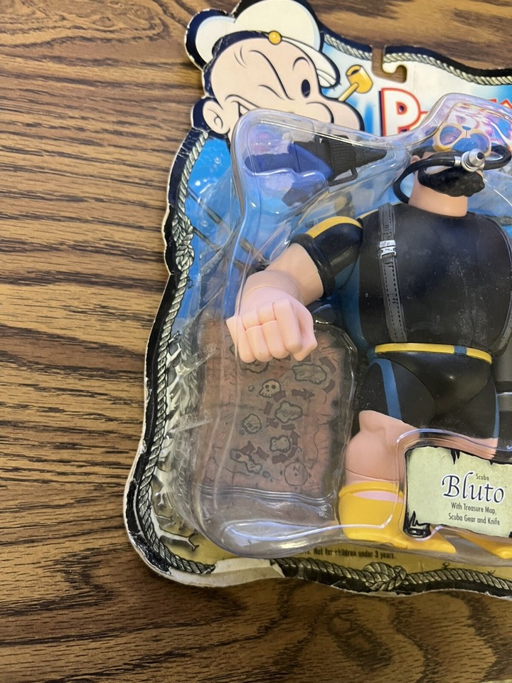 Popeye Sailor Man Bluto Action Figure w Scuba Gear, Map, Knife NOS Rare ...