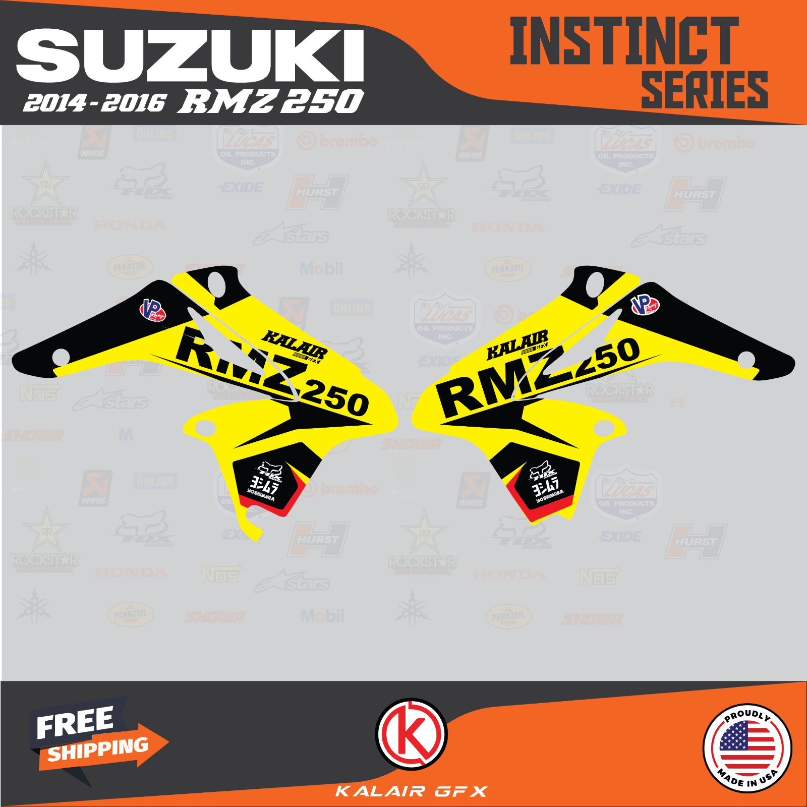 Graphics Decal Kit For Suzuki RMZ250 RMZ 250 2014 2015 2016 Instinct ...