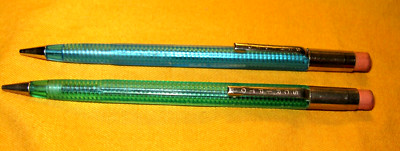 2 VTG. K780 SCRIPTO TRANSLUCENT MECHANICAL PENCILS GREEN & BLUE | eBay