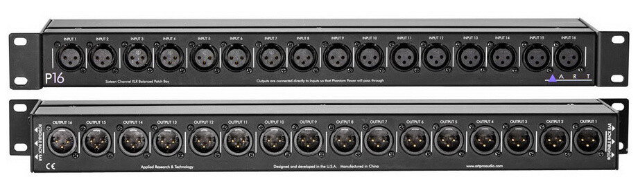 ART P16 - 16-Channel Rack Mount Balanced Patch Bay with XLR Connectors ...
