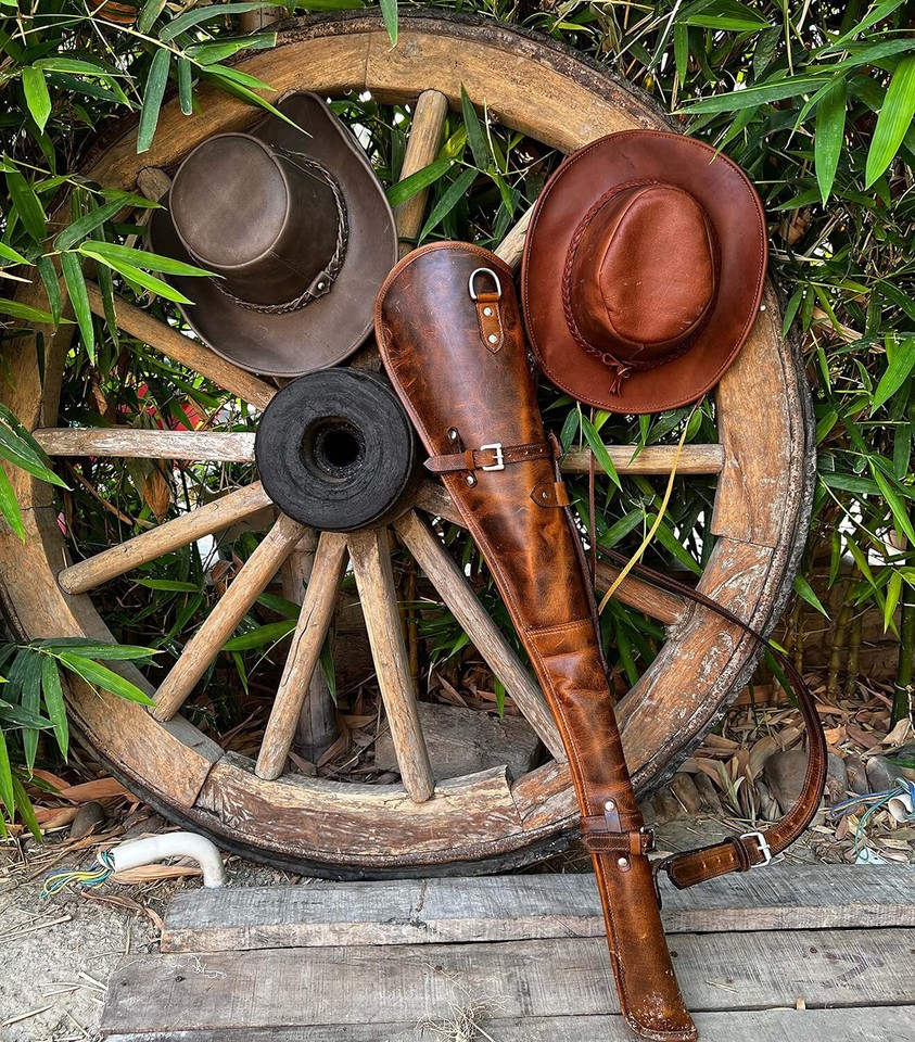 HULARA LEATHER RIFLE/SHOTGUN SCABBARD HUNTING STORAGE HORSE/CAR ...