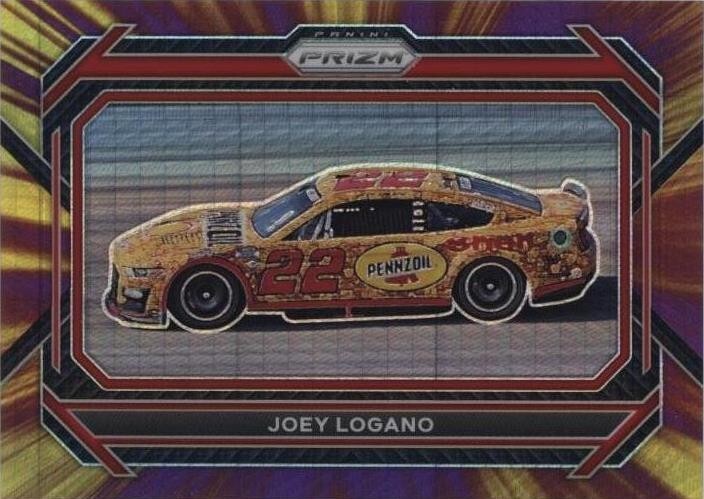 2023 Panini Prizm - Rides Joey Logano #98 Purple & Yellow Hyper Prizm ...