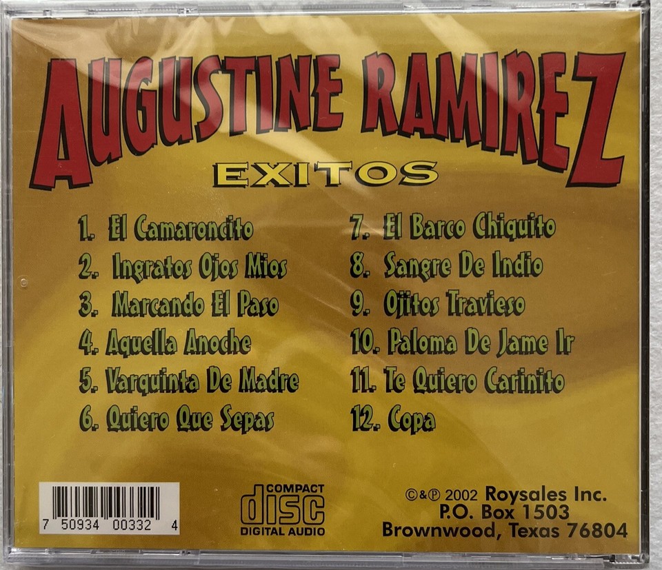 Augustine Ramirez “Exitos” Tejano Tex Mex Cd | eBay