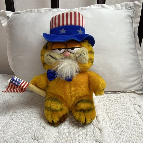 Vintage 1981 Dakin Garfield Patriotic Uncle Sam Plush Stuffed Animal 8 ...