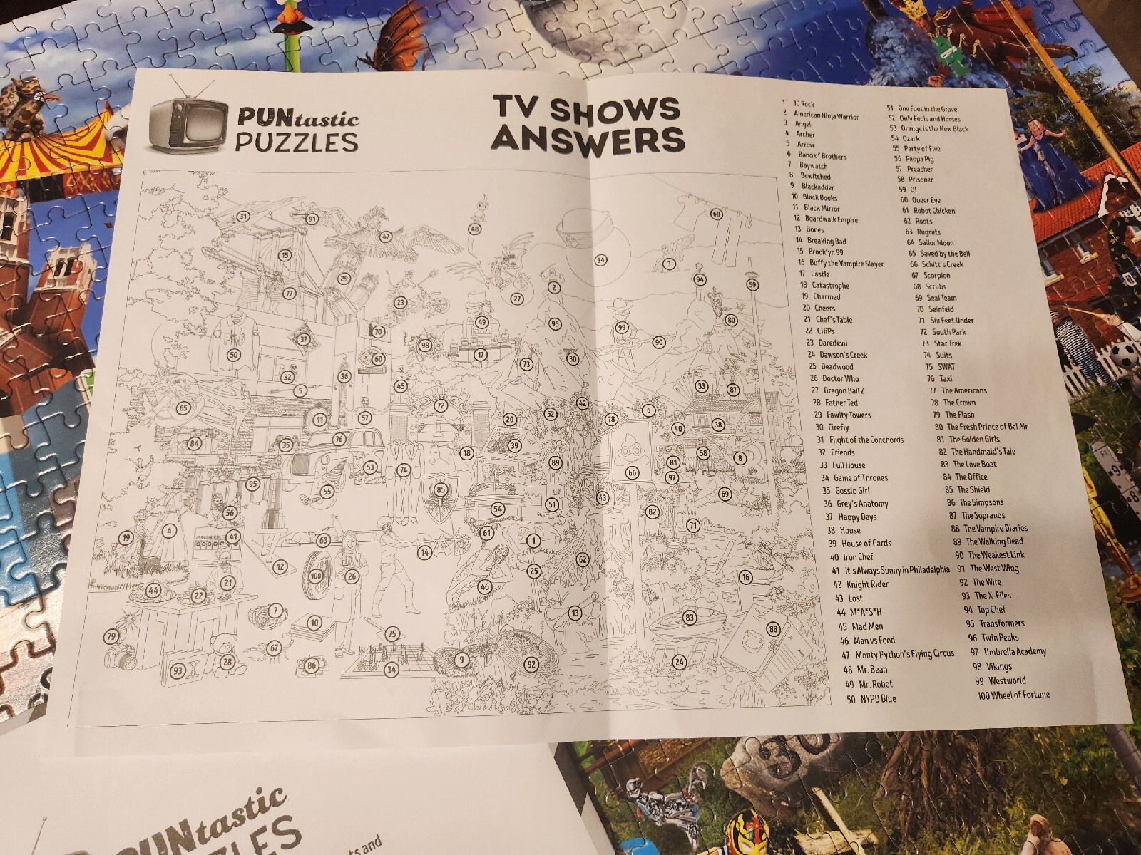 PunTastic Puzzles “TV Show” 1000 Piece Jigsaw Puzzle Infinity Fun ...