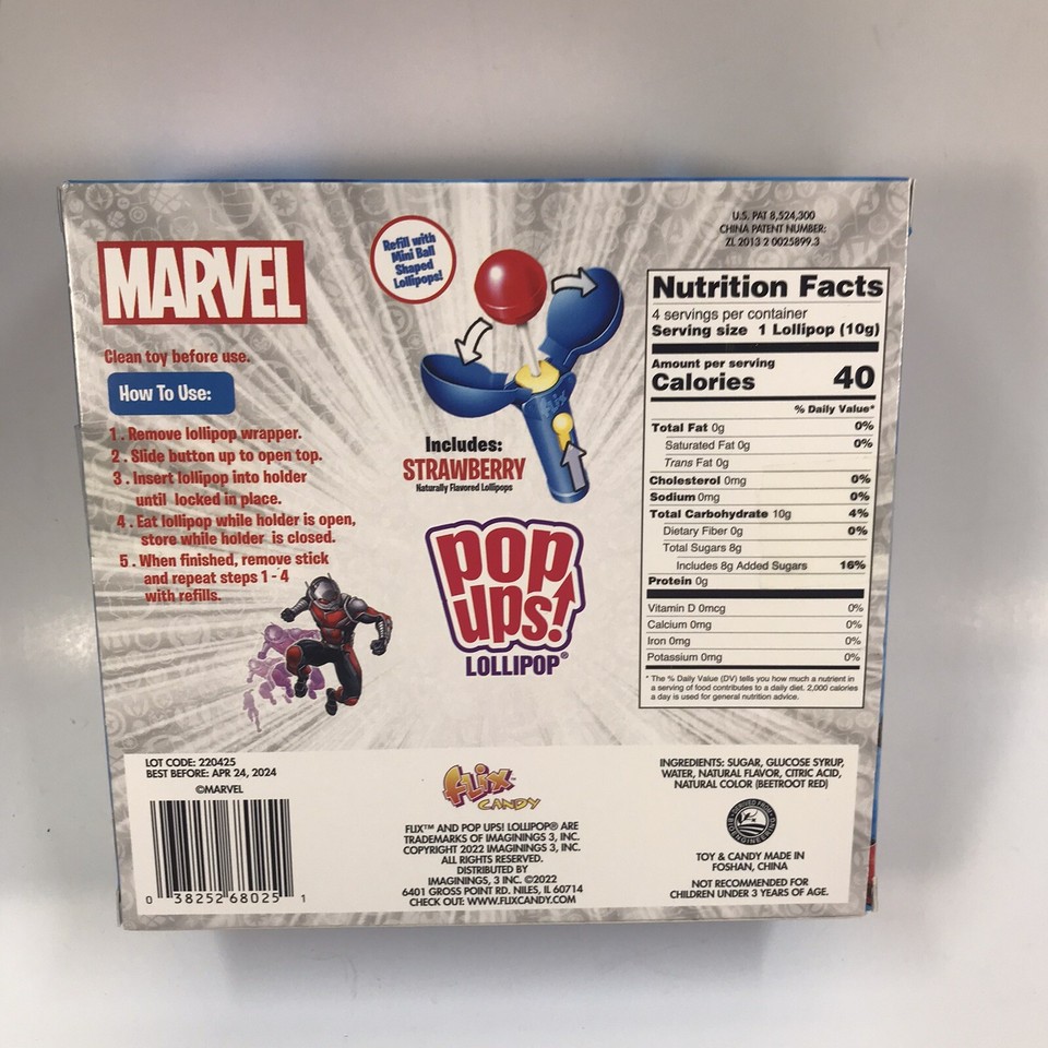Marvel Comic Pop Ups Lollipop Amazing Spiderman Mighty Thor Flix Candy ...