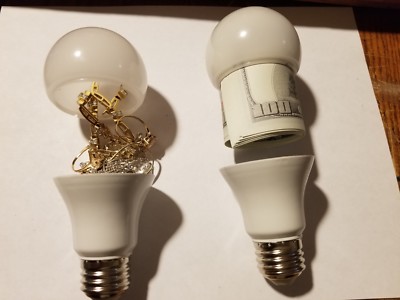 x 2 Light Bulb Hidden Storage Secret Diversion Stash *Non-Glass ...