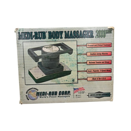 Medi-Rub Body Massager 2000 Plus Powerful 2 Speed Motor Green USA ...