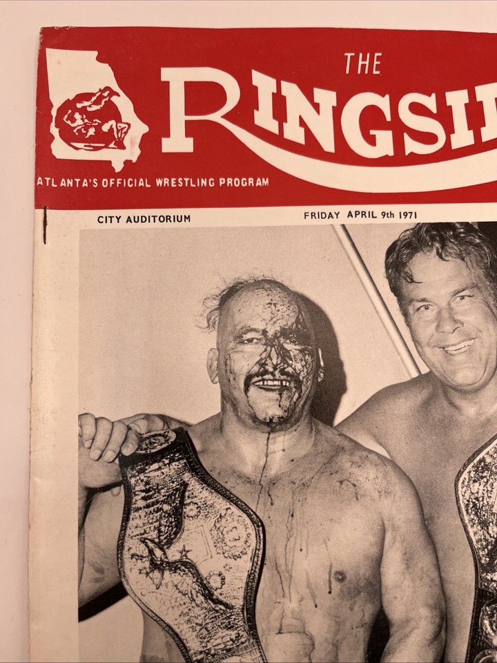 The Ringsider Georgia Wrestling Program 1971 El Mongol And Ray Gunkel ...