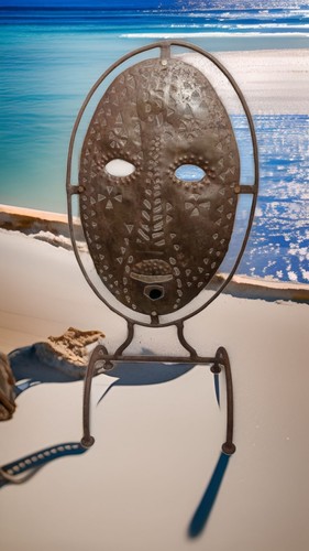 African Metal Mask Art, 20.5 inches tall and 10 inches wide, Tiki . | eBay