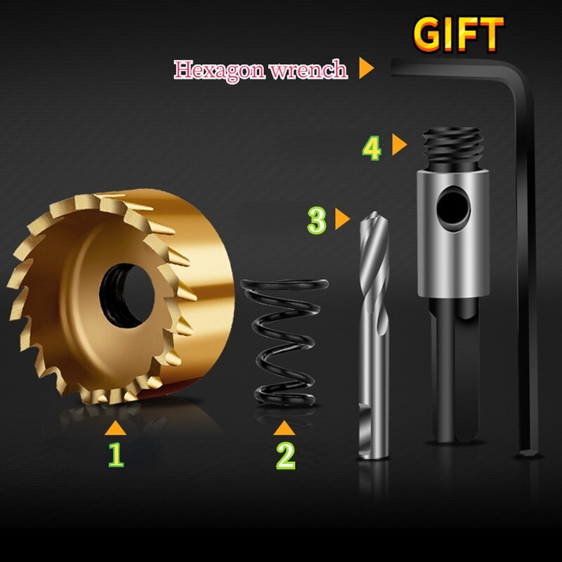 1x HSS Carbide Tip Hole Saw Drill Bit Steel Metal Alloy Drilling Cutter ...