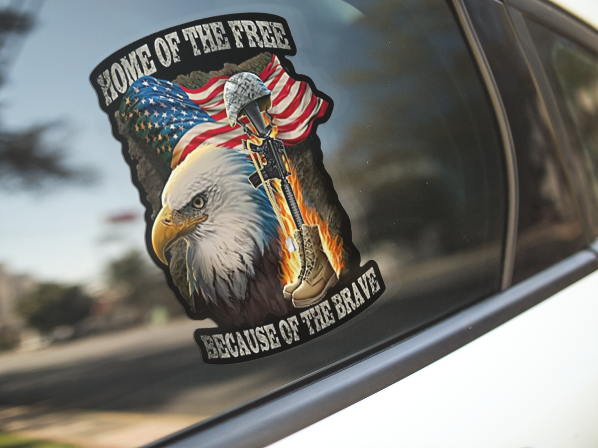 Home American Flag Window Graphics