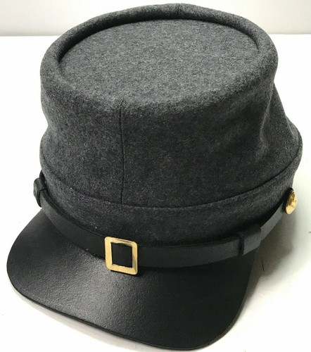 CIVIL WAR CSA CONFEDERATE INFANTRY DARK GREY WOOL KEPI FORAGE CAP-ALL ...